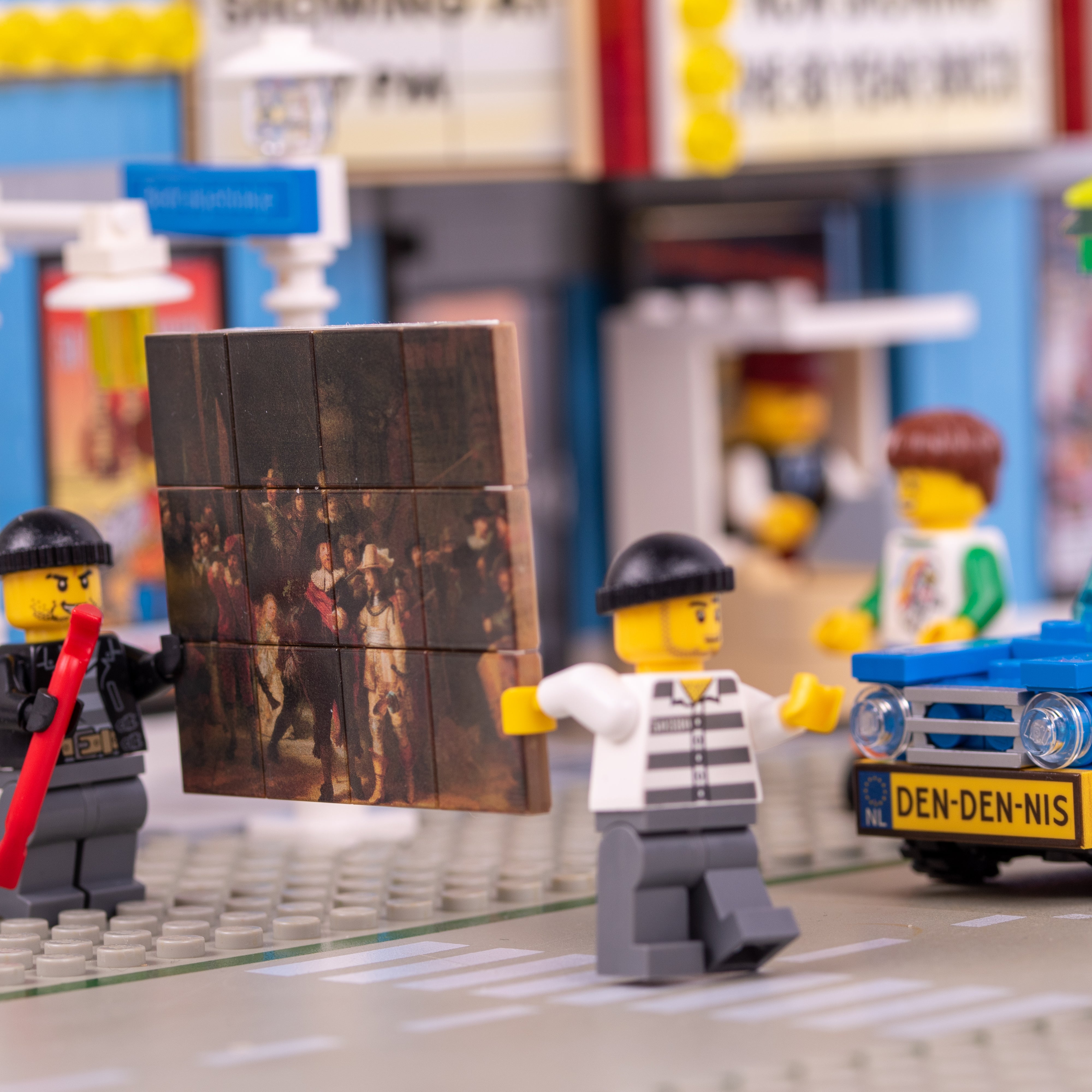 LEGO® De Nachtwacht Schilderij op Twaalf 2x2 Tegels - Bedrukjeblokje