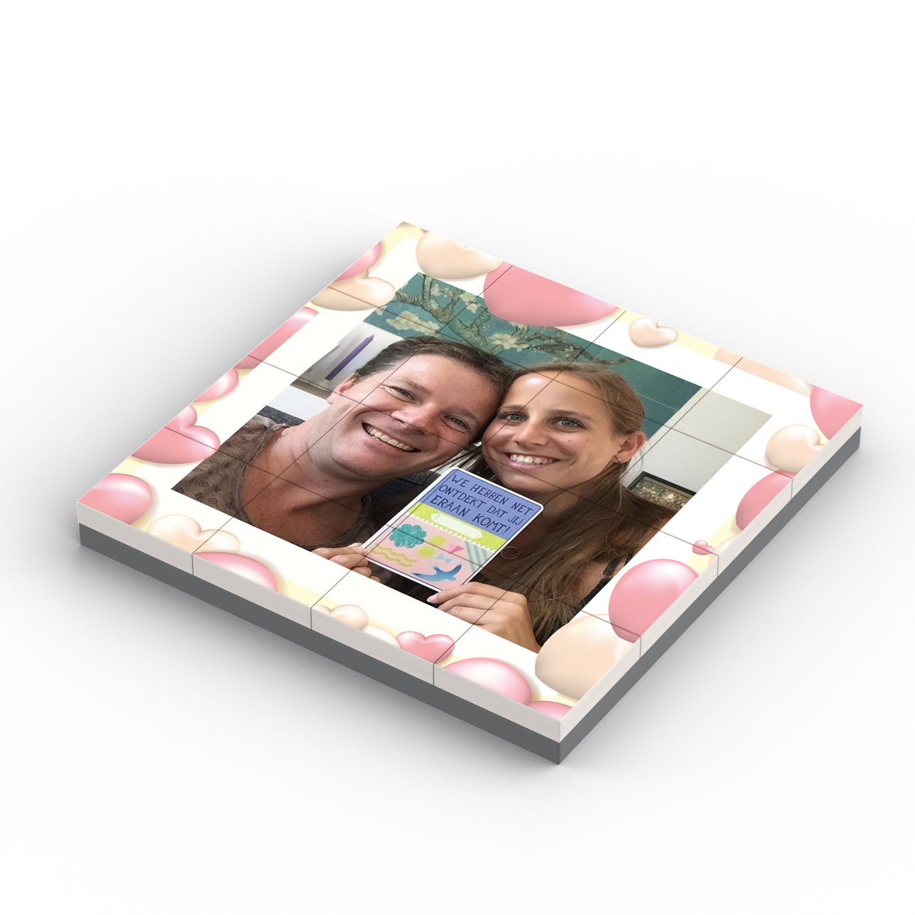 Puzzel 16 in vierkant hartjes kader geprint op nieuwe LEGO onderdelen ...