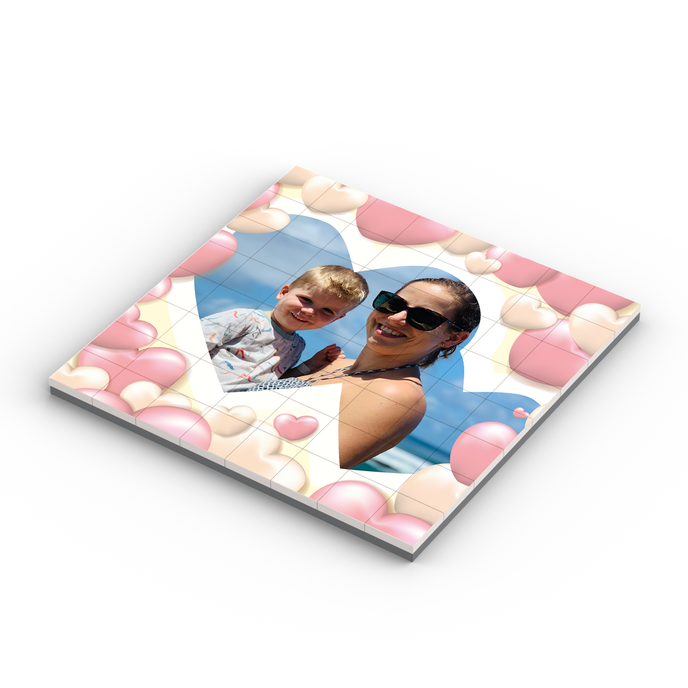 Puzzel 64 in dubbel hartjes kader inclusief bodemplaat 16x16 op LEGO ...