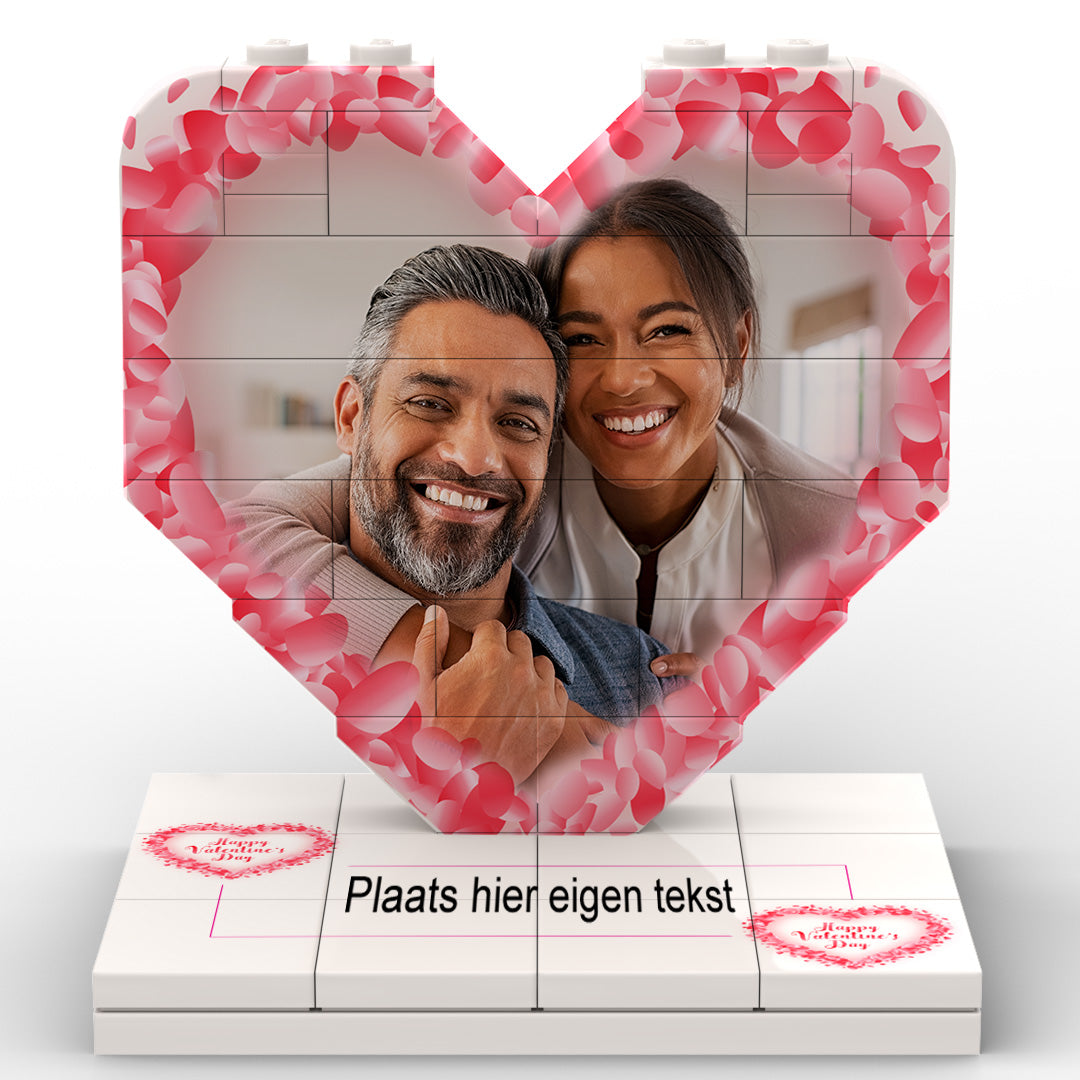 Custom LEGO® 3D puzzel hartjes kader plus eigen tekst bodem ...