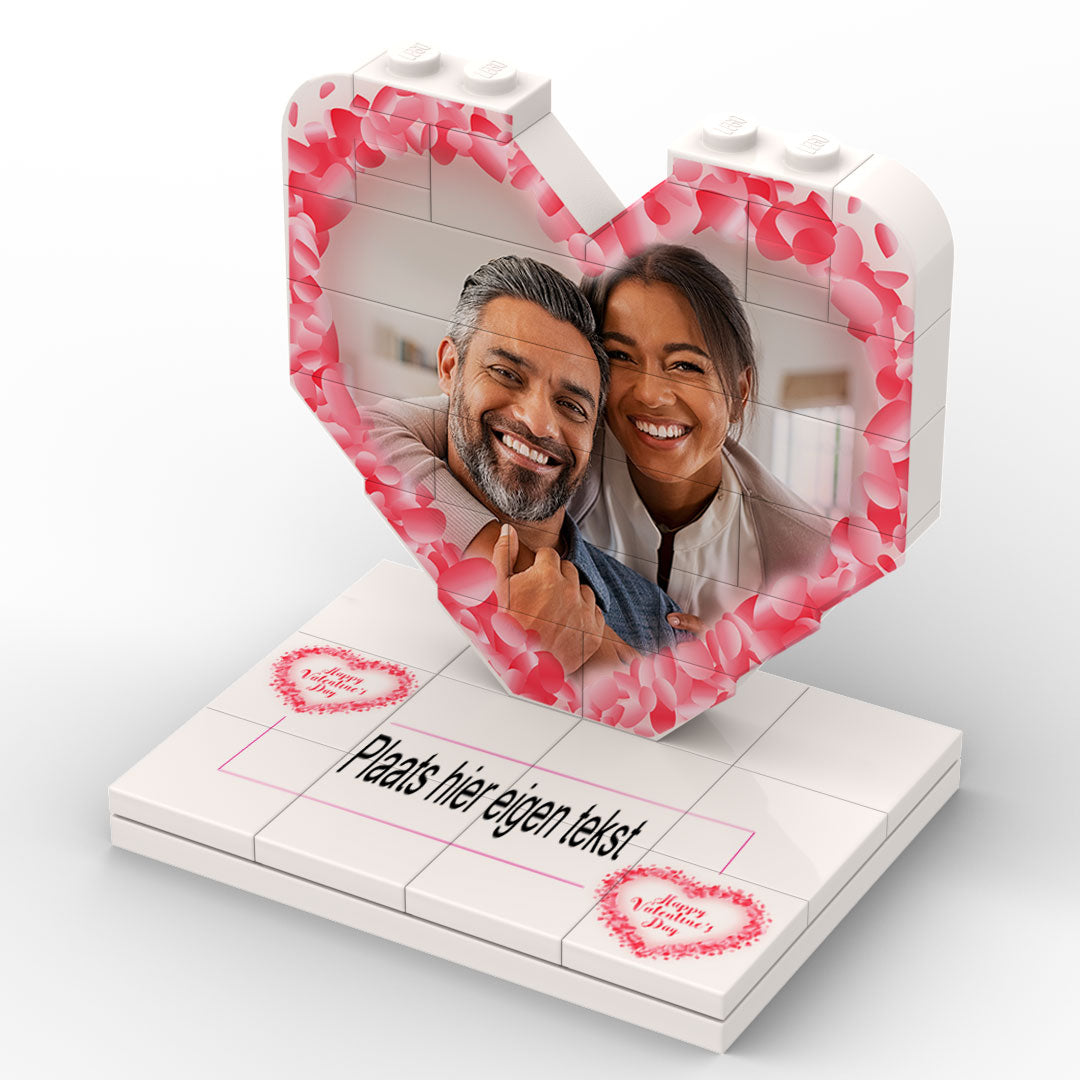 Custom LEGO® 3D puzzel hartjes kader plus eigen tekst bodem ...