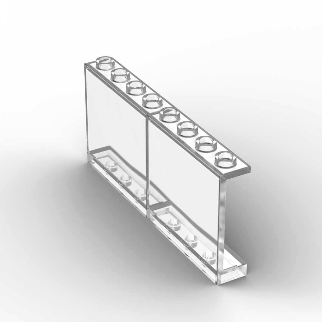 LEGO Panel transparant 1x4x3 dubbel breed geprint op nieuwe LEGO ...